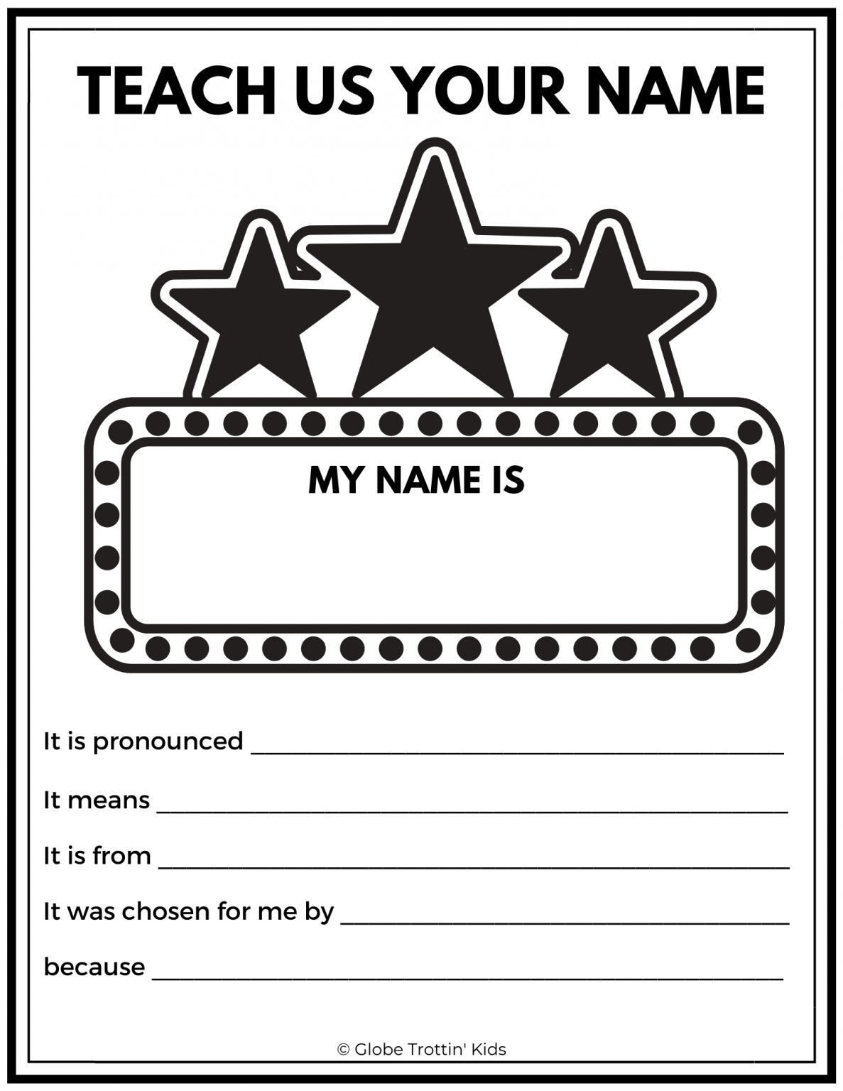 Teach Us Your Name: Book Review & Activities - Globe Trottin' Kids