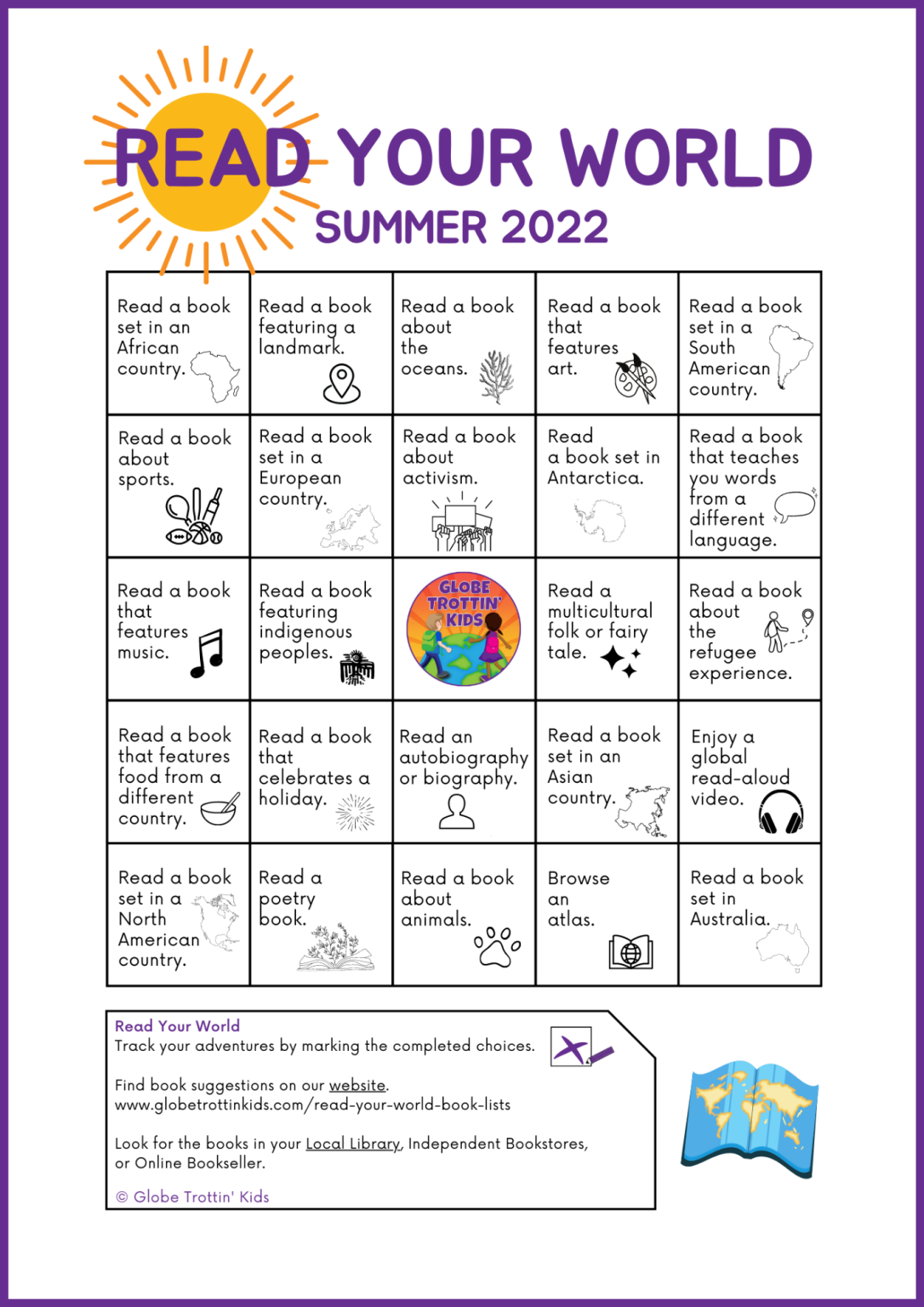 Summer Reading Menu - Globe Trottin' Kids