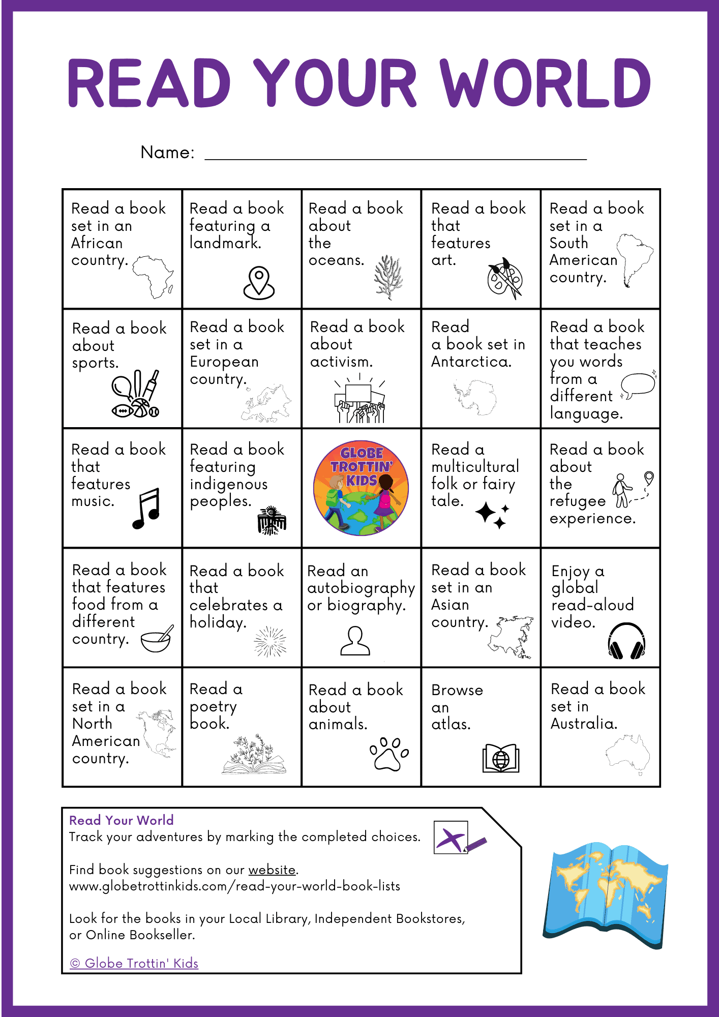 Read Your World Menu - Globe Trottin’ Kids