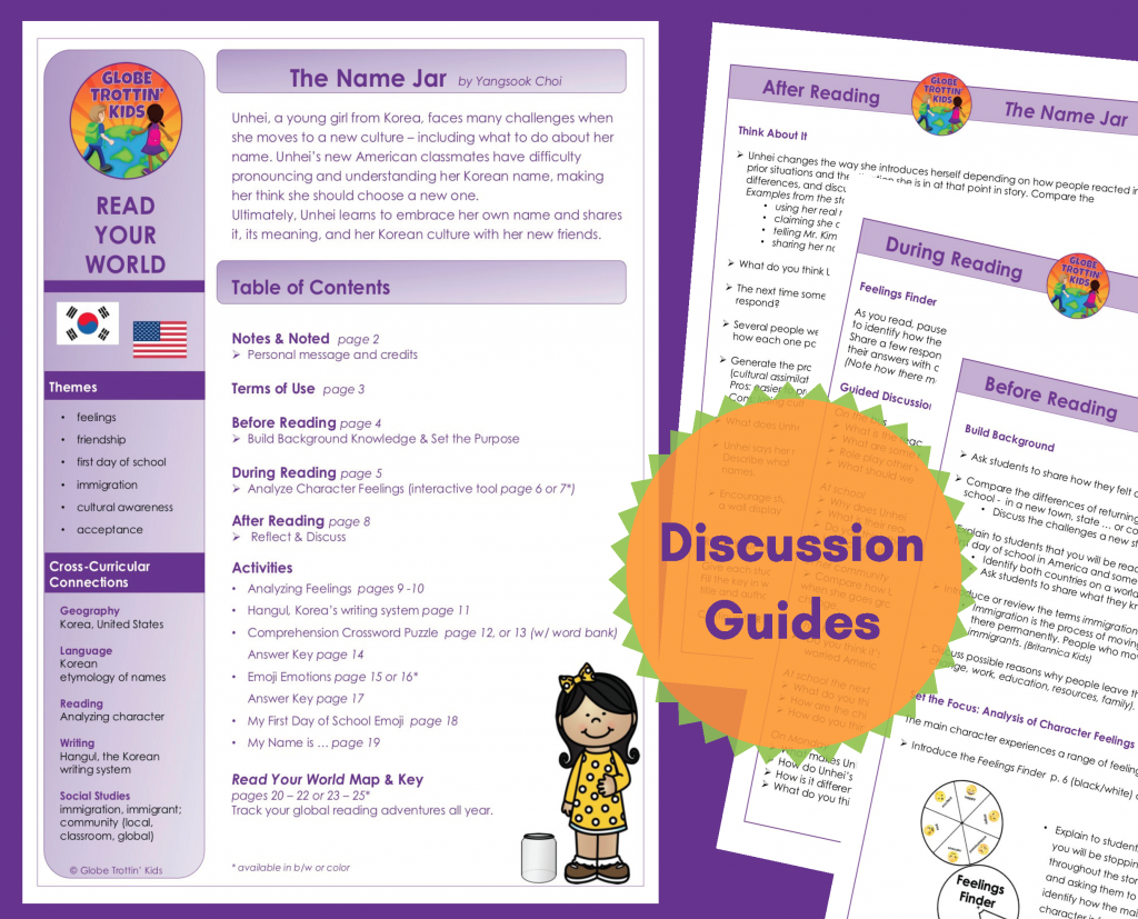 The Name Jar Book Companion | Globe Trottin' Kids